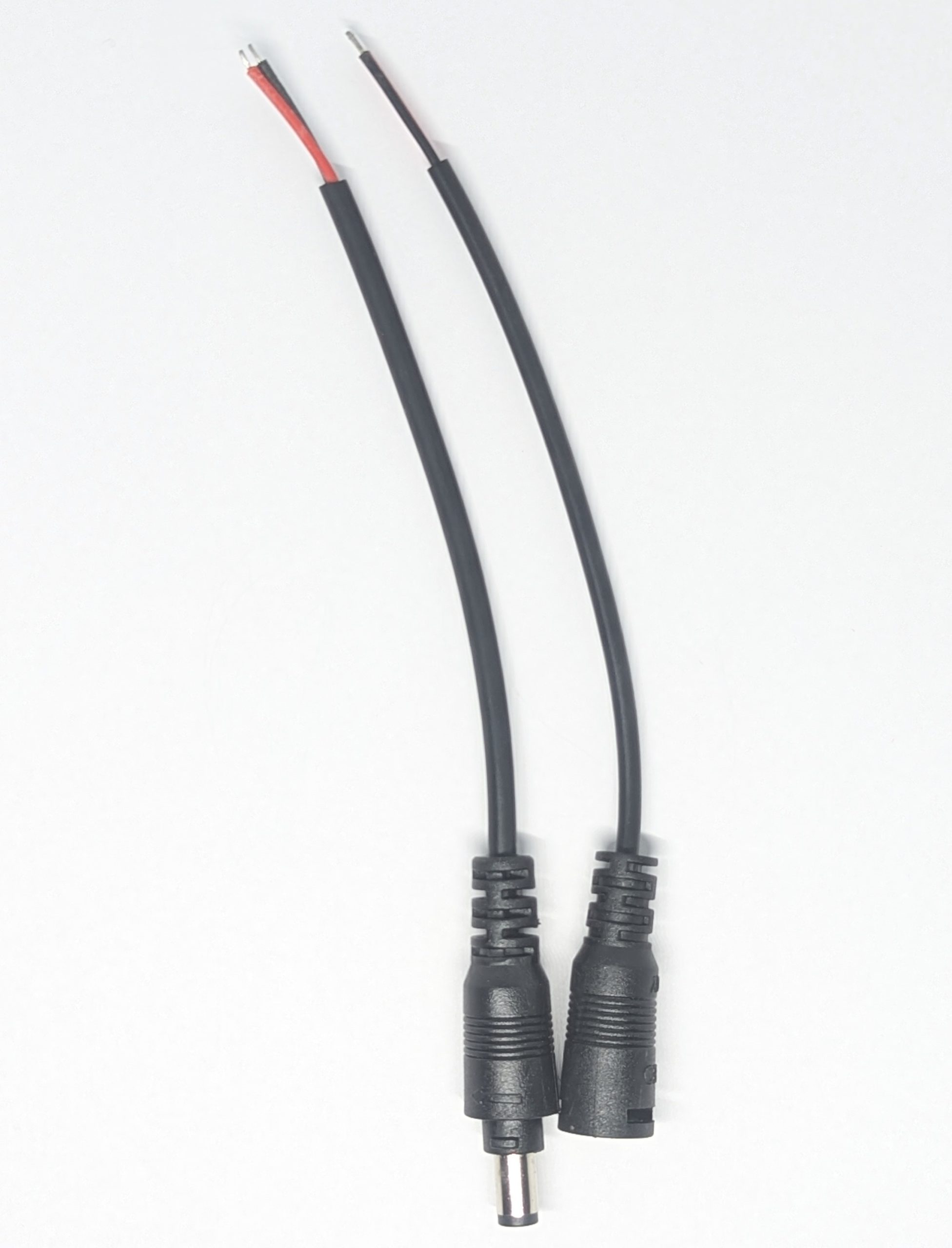 1 Pair – 15cm Lockable Male & Female DC Power Connector To Bare Wire ...